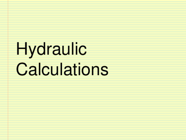 (PPT) Hydraulic Calculations