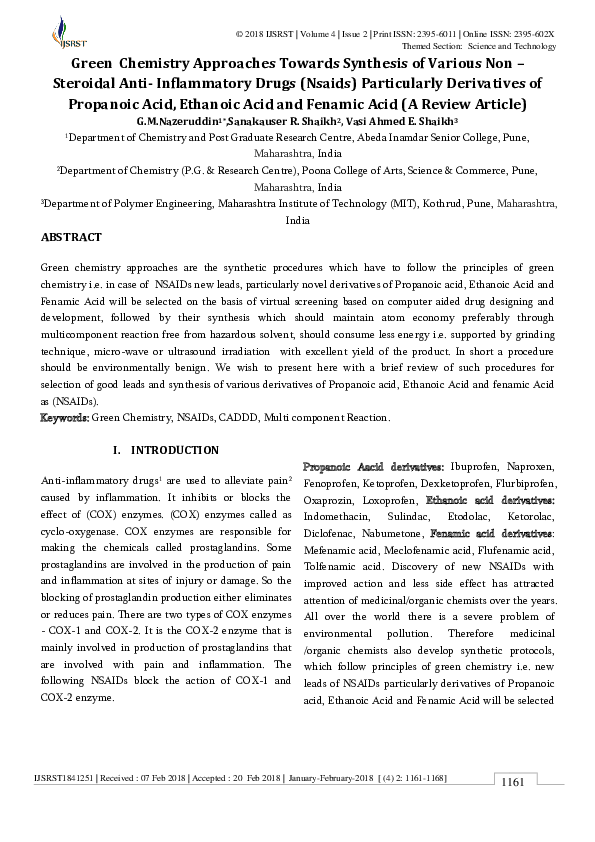 (PDF) Green Chemistry Approaches Towards Synthesis of Various Non ...