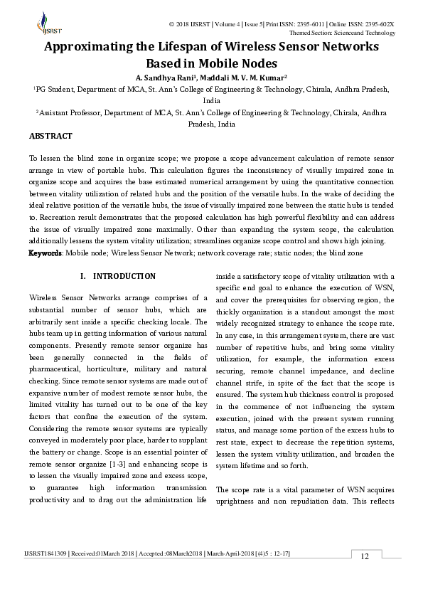 Pdf Approximating The Lifespan Of Wireless Sensor Networks Based In