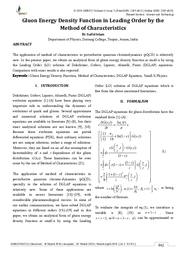 (PDF) Gluon Energy Density Function in Leading Order by the Method of ...