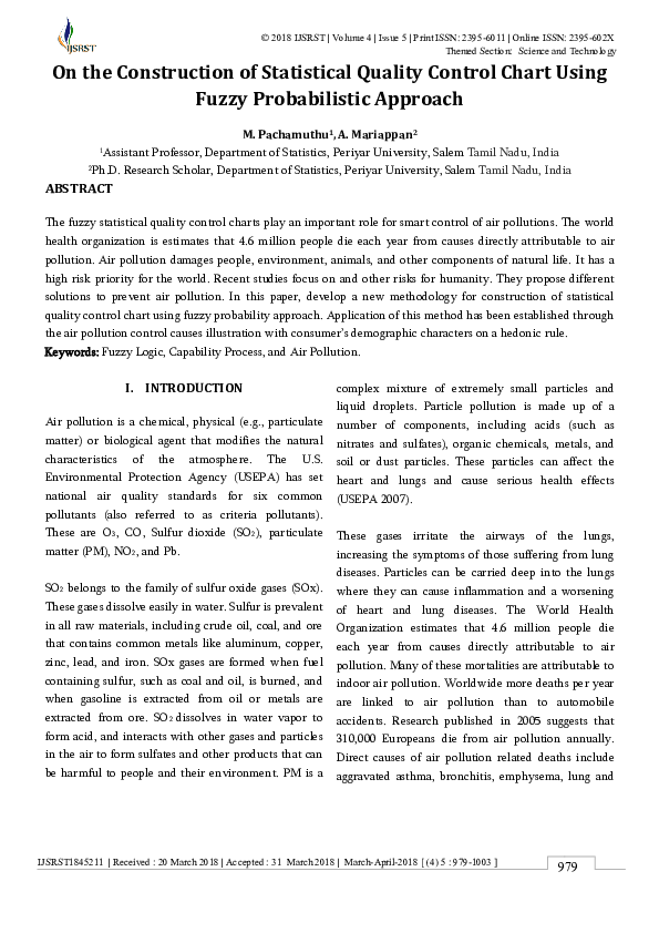 (PDF) On the Construction of Statistical Quality Control Chart Using ...