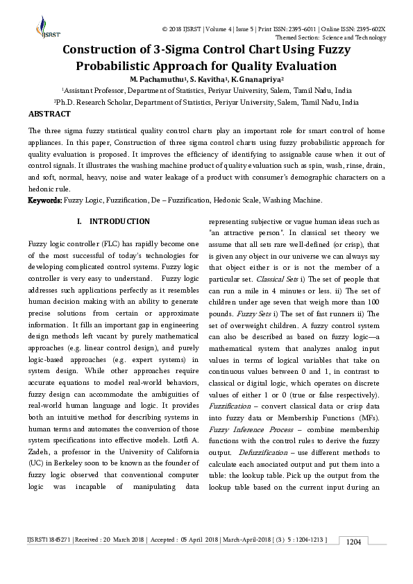 (PDF) Construction of 3-Sigma Control Chart Using Fuzzy Probabilistic ...