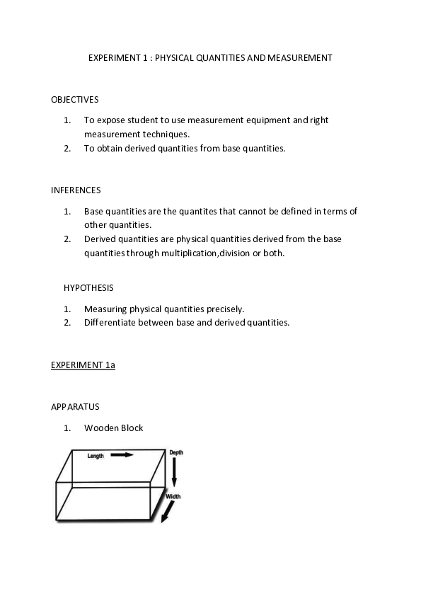 (DOC) EXPERIMENT 1 : PHYSICAL QUANTITIES AND MEASUREMENT OBJECTIVES