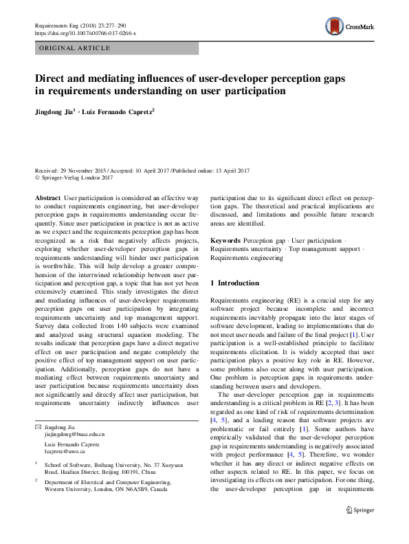 (PDF) Direct and mediating influences of user-developer perception gaps in requirements ...