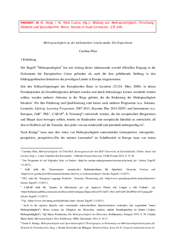 (PDF) Flinz PREPRINT Mehrsprachigkeit.pdf