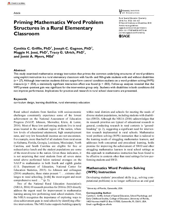 (PDF) Schema-based strategy instruction with multiplicative word problem solving in mixed ...