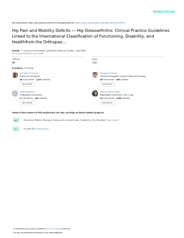 (PDF) Hip Pain and Mobility Deficits — Hip Osteoarthritis: Clinical ...