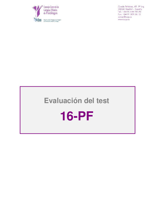 (PDF) Prueba 16 pf