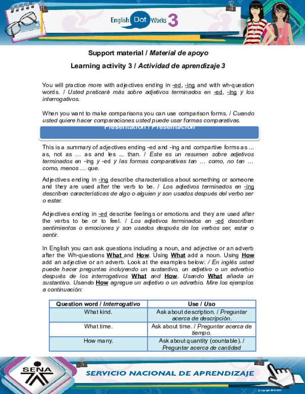 (DOC) Support material / Material de apoyo Learning activity 3 ...