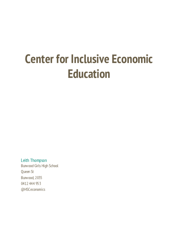 (PDF) Center for Inclusive Economic Education