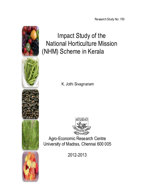 (PDF) Impact Study of the National Horticulture Mission (NHM) Scheme in ...