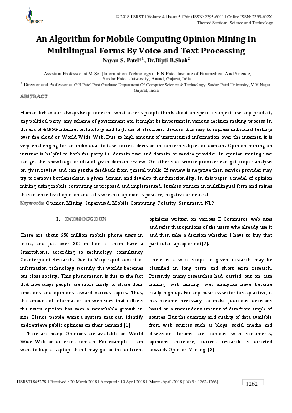 (PDF) Multilingual Opinion Mining in Mobile Computing (PDF) Multilingual Opinion Mining in Mobile Computing