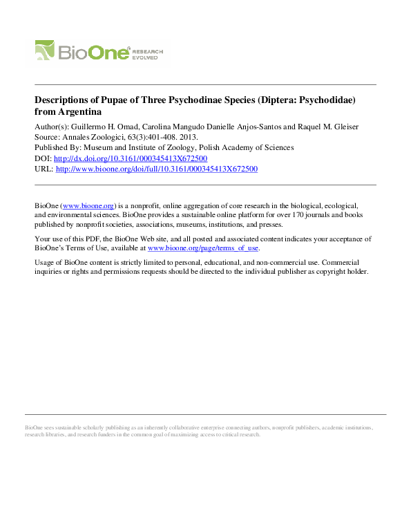 (PDF) Descriptions of Pupae of Three Psychodinae Species (Diptera ...