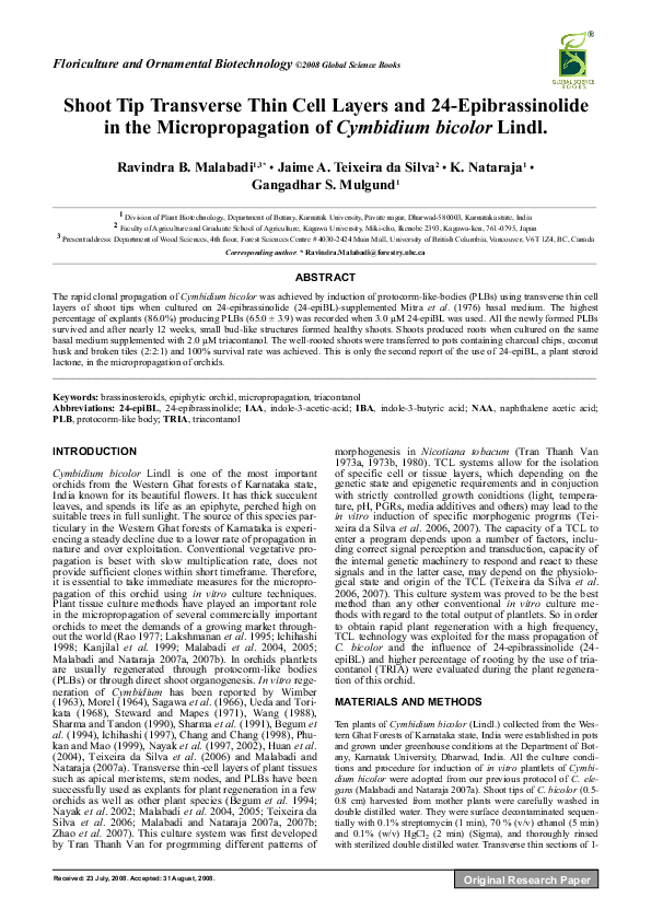 (PDF) Shoot Tip Transverse Thin Cell Layers and 24-Epibrassinolide in ...