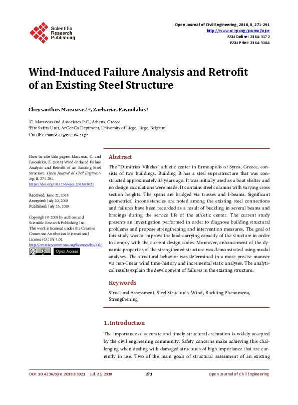 (PDF) Wind-Induced Failure Analysis and Retrofit of an Existing Steel ...