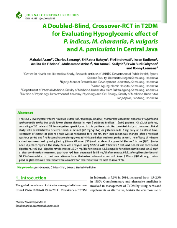 (PDF) A Doubled-Blind, Crossover-RCT in T2DM for Evaluating ...