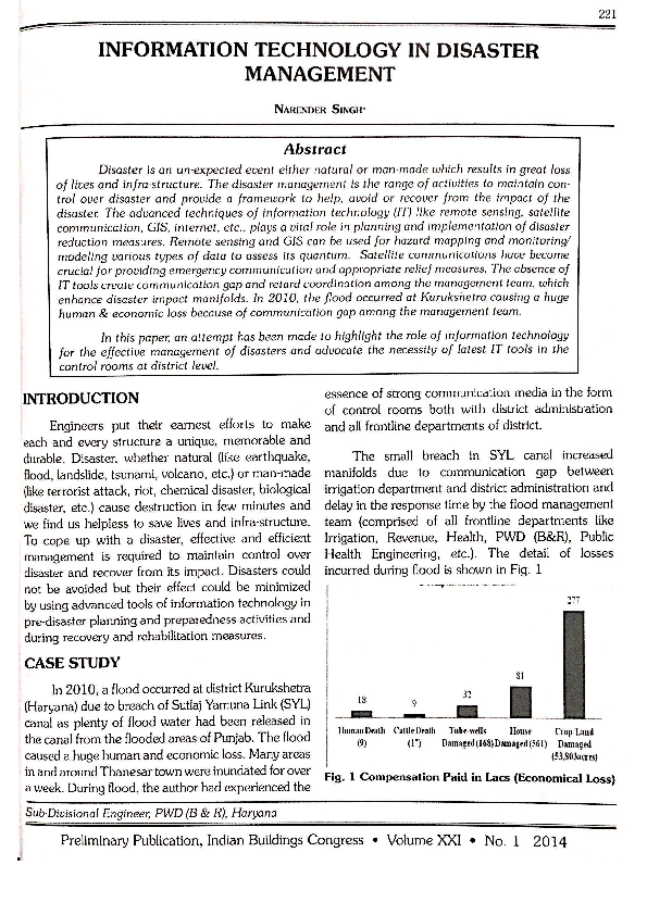 (PDF) INFORMATION TECHNOLOGY IN DISASTER MANAGEMENT