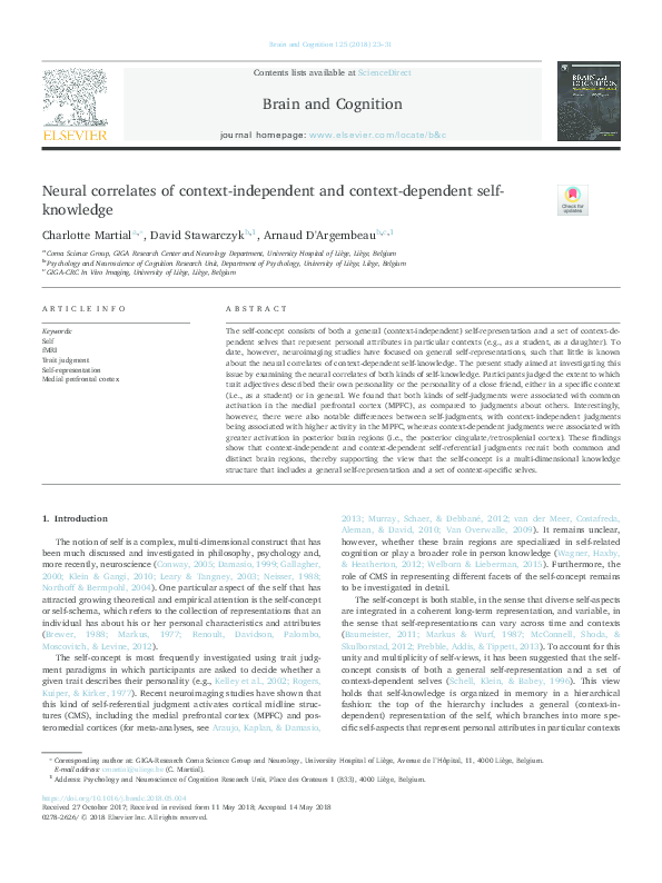 Pdf Neural Correlates Of Context Independent And Context Dependent