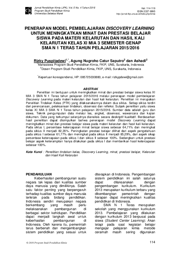 (PDF) LAPORAN BEST PRACTICE - IMPLEMENTASI MODEL PEMBELAJARAN DISCOVERY LEARNING PADA MATERI ...