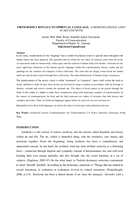 (PDF) FROM BODILY RITUALS TO SPIRITUAL LANGUAGE; COMMUNICATIONAL LOOP ...