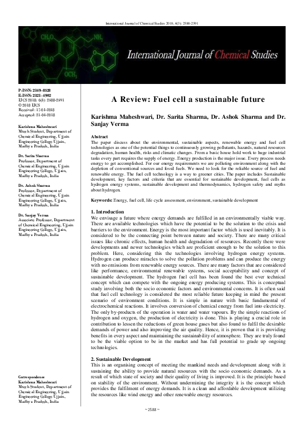 (PDF) A Review: Fuel cell a sustainable future