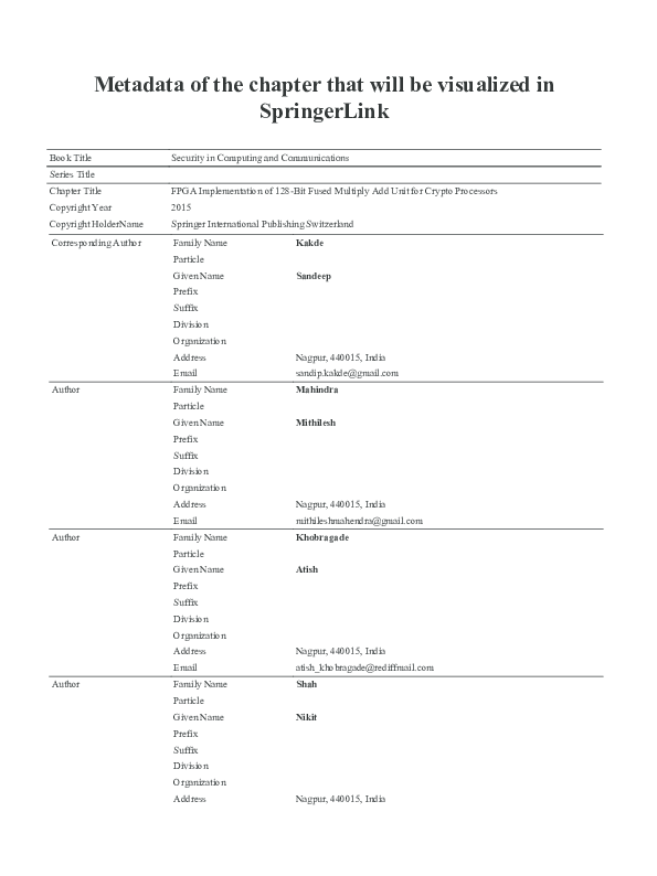 (PDF) Metadata of the chapter that will be visualized in SpringerLink Book Title Security in ...