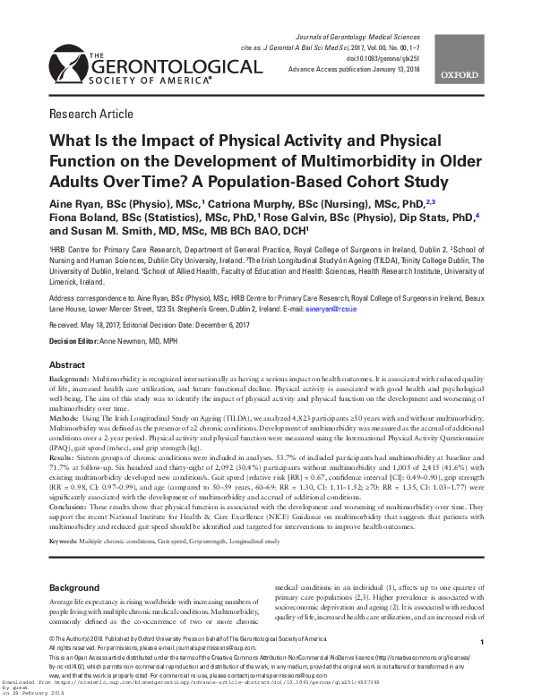 (PDF) What Is the Impact of Physical Activity and Physical Function on the Development of ...
