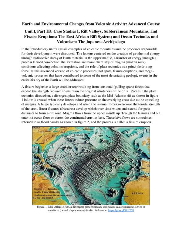 (PDF) 3. Unit I, Part 1B: Case Studies I. The East African Rift System ...