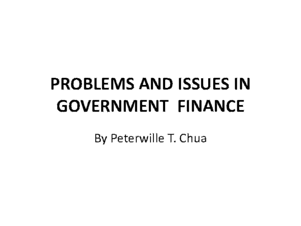 (PPT) PROBLEMS AND ISSUES IN GOVERNMENT FINANCE.ppt