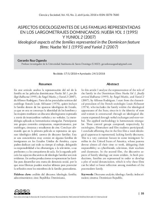 (PDF) Aspectos ideologizantes de las familias representadas en los ...