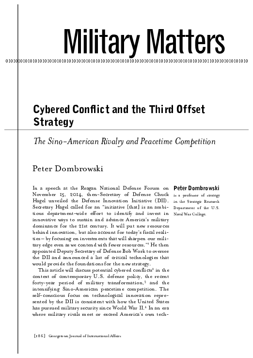 (PDF) Cybered Conflict and the Third Offset Strategy