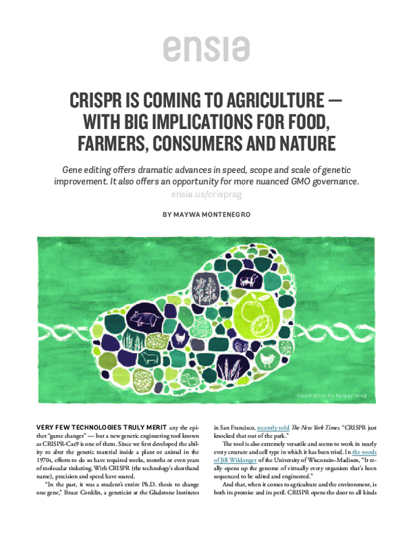 (PDF) CRISPR is Coming to Agriculture — With Big Implications for Food ...