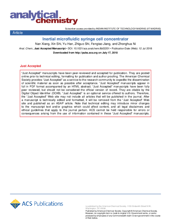 Pdf Inertial Microfluidic Syringe Cell Concentrator