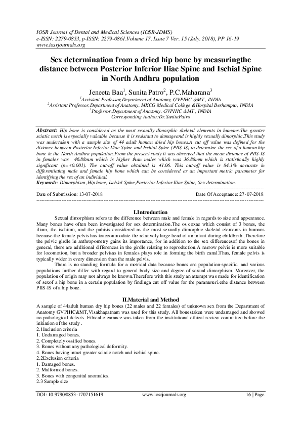 (PDF) Sex determination from a dried hip bone by measuringthe distance between Posterior ...