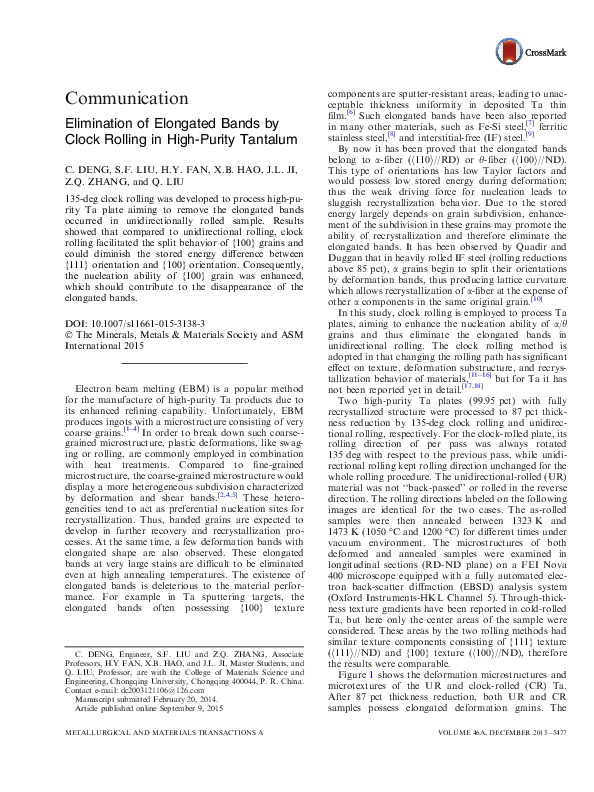 Pdf Primary Recrystallization In A Grain Oriented Silicon Steel On The Origin Of Goss {110
