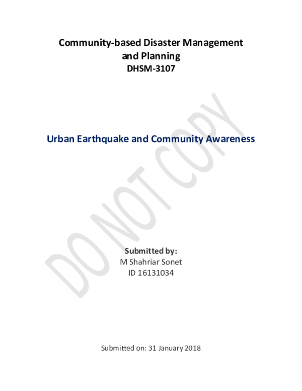 (PDF) Community-based Disaster Management and Planning