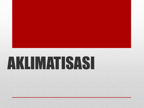 (PPT) AKLIMATISASI