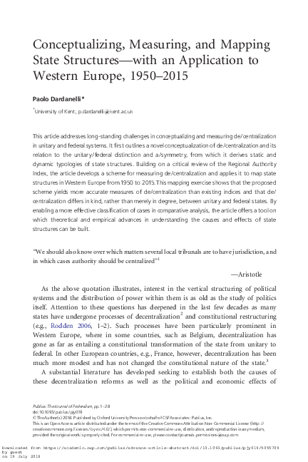Pdf Conceptualizing Measuring And Mapping State Structures—with An Application To Western