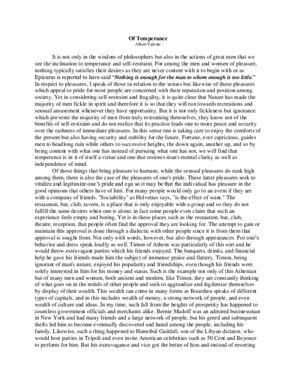 (PDF) Of Temperance