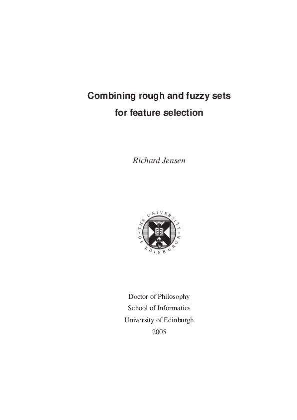 Pdf Combining Rough And Fuzzy Sets For Feature Selection Richard Jensen
