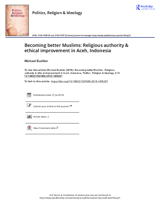 (PDF) Review of David Kloos. Becoming better Muslims: Religious ...