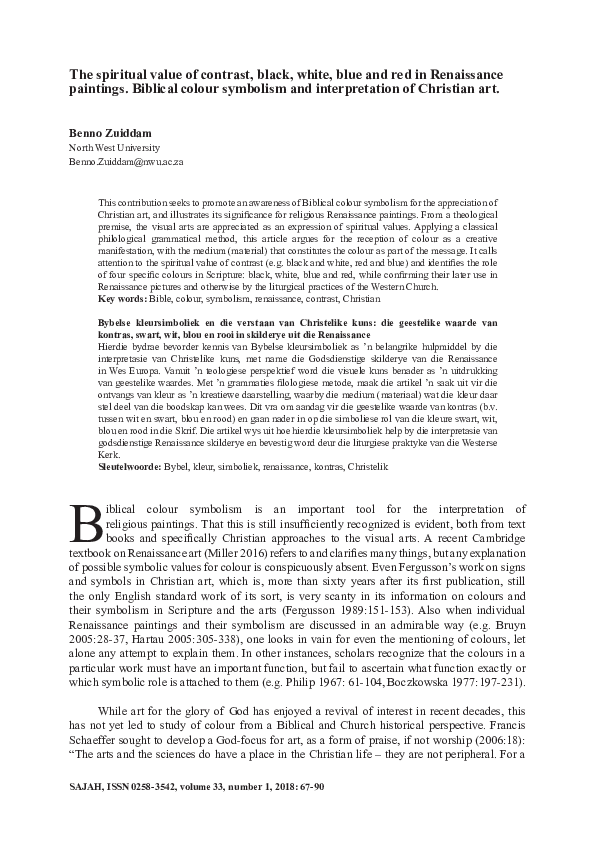 (PDF) Biblical Symbolism in Renaissance Art: The spiritual value of ...