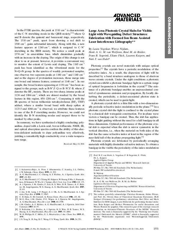 (PDF) Large Area Photonic Crystal Slabs for Visible Light with ...