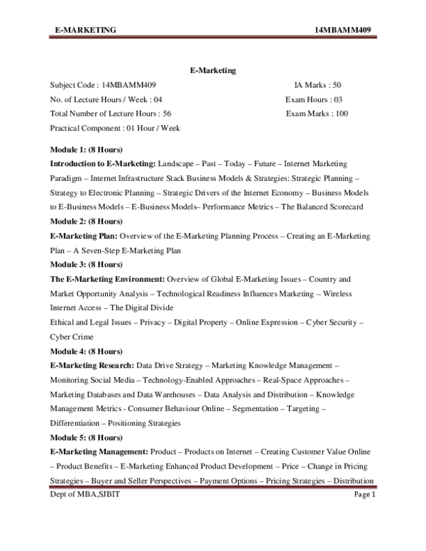 (PDF) E-MARKETING E-Marketing
