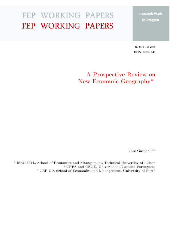 (PDF) A prospective review on New Economic Geography