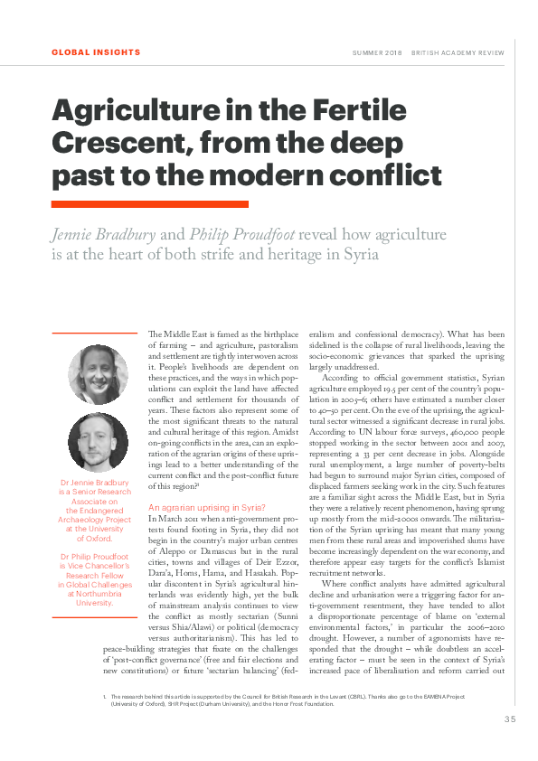 (PDF) Agriculture in the Fertile Crescent, from the deep past to the ...