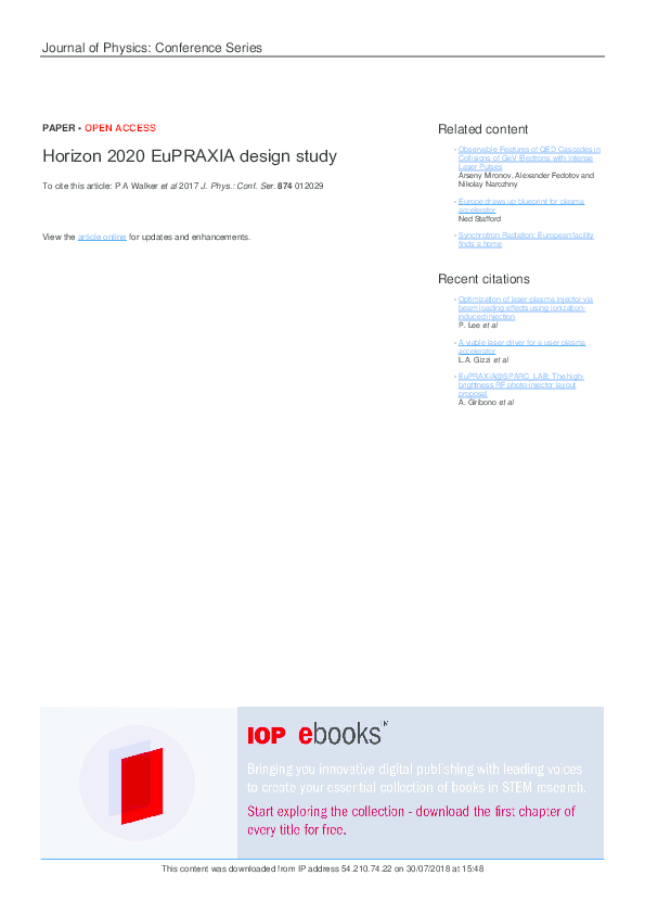 (PDF) Horizon 2020 EuPRAXIA design study