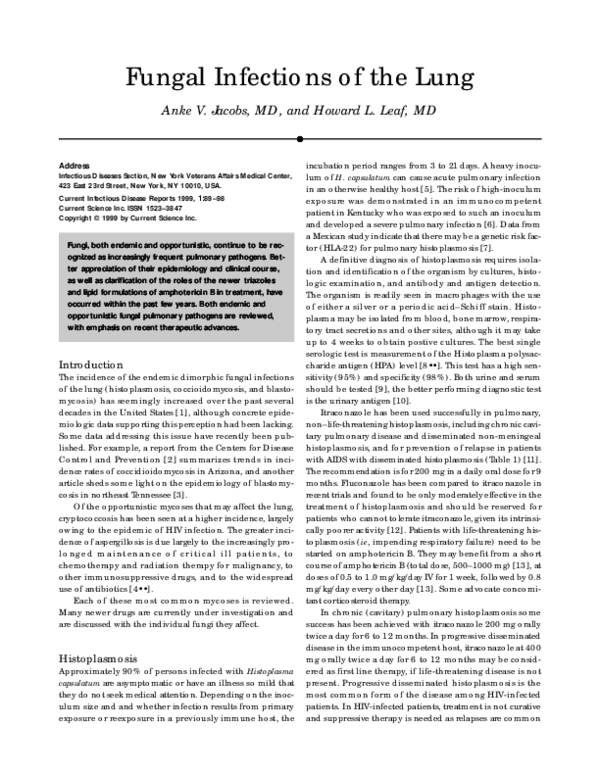 (PDF) Fungal infections of the lung