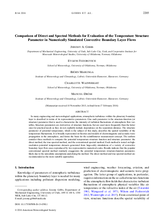 (PDF) Comparison of Direct and Spectral Methods for Evaluation of the Temperature Structure ...