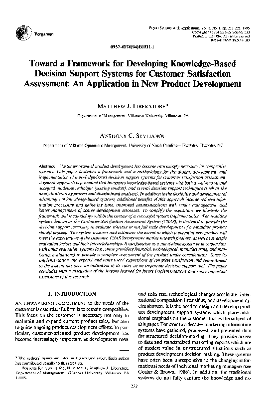 Pdf Toward A Framework For Developing Knowledge Based Decision